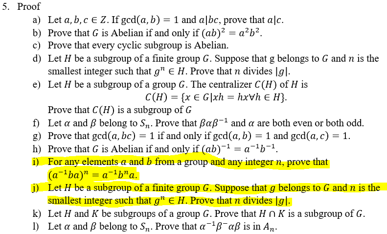 Solved 5. Proof a) Let a,b,c E Z. If gcd(a,b) = 1 and a|bc, | Chegg.com