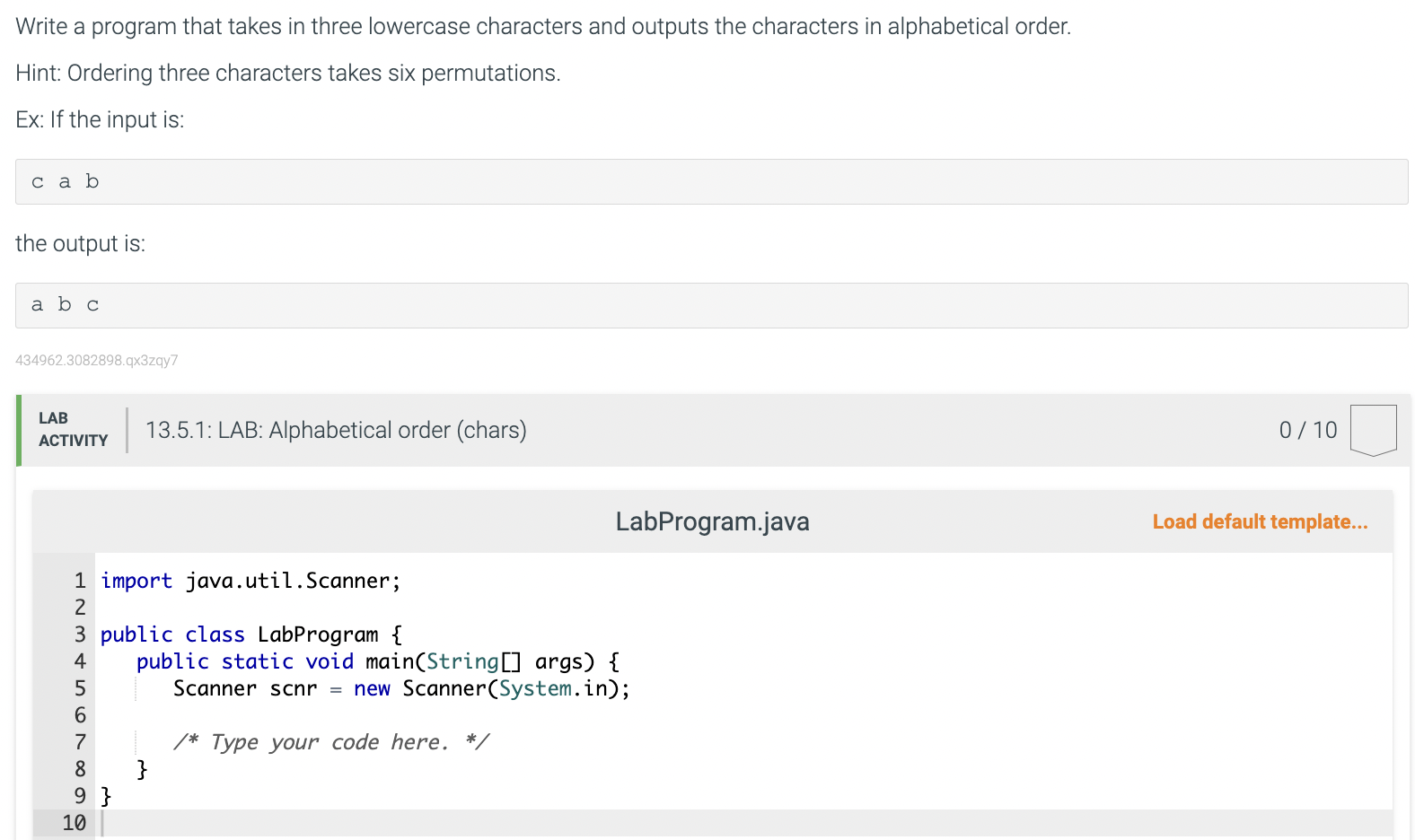 Solved Vrite a program that takes in three lowercase | Chegg.com