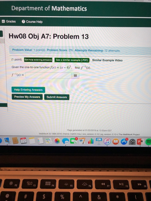 Solved Department of Mathematics Grades Course Help Hw08 Obj | Chegg.com Solved Department of Mathematics Grades Course Help Hw08 Obj | Chegg.com