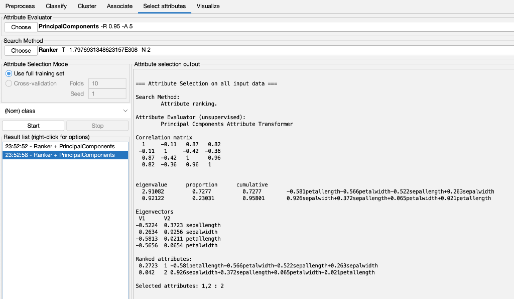 Solved For the IRIS dataset, using the Principal Component | Chegg.com