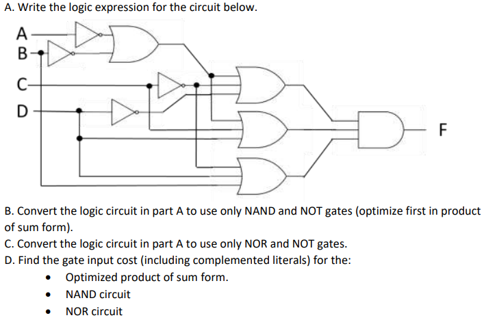 Solved A. Write the logic expression for the circuit below. | Chegg.com
