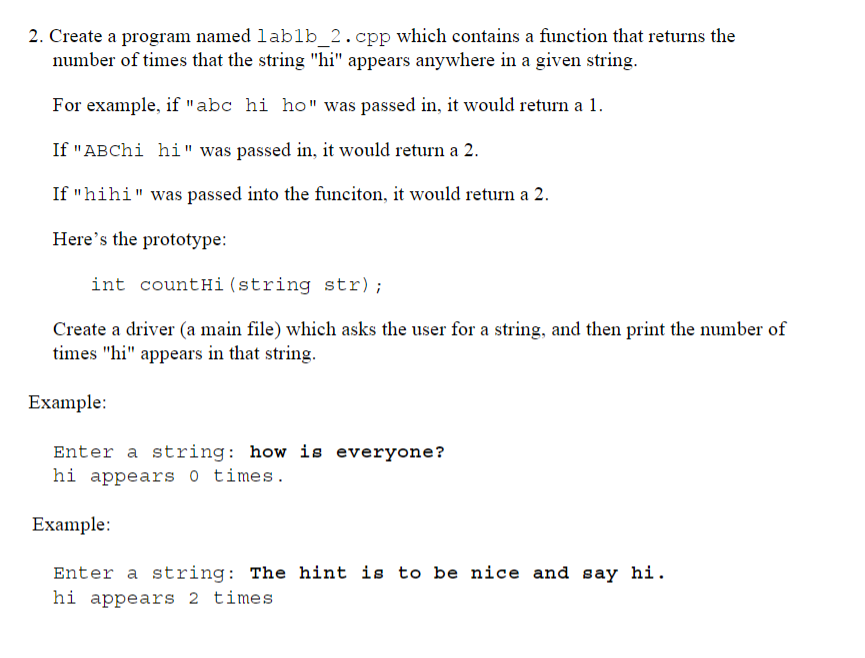 Solved 2 Create A Program Named Lablb 2 Cpp Which Contains