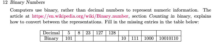Solved 12 Binary Numbers Computers use binary, rather than | Chegg.com