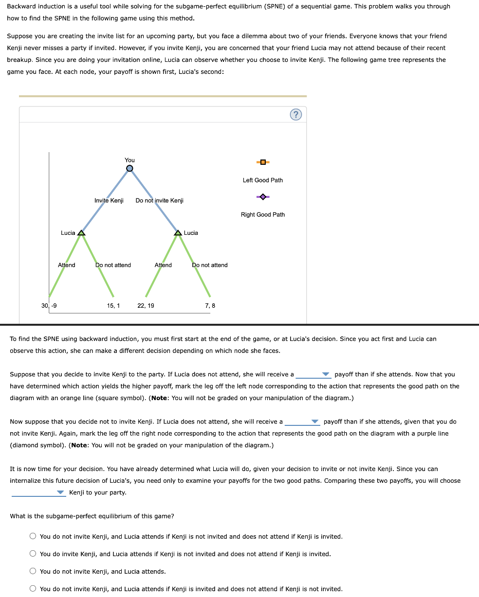 Solved To find the SPNE using backward induction, you must | Chegg.com