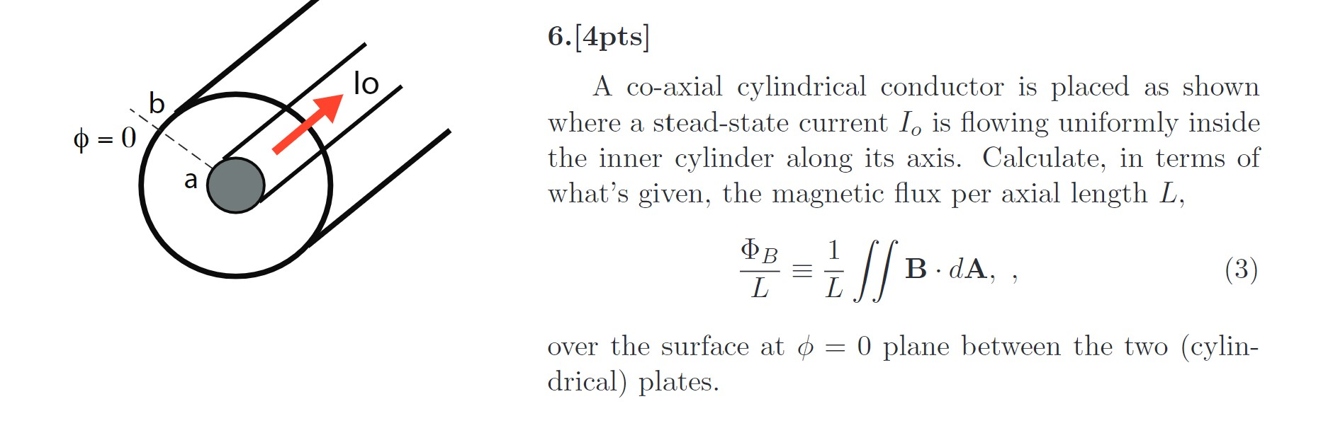 Solved 6.[4pts] A co-axial cylindrical conductor is placed | Chegg.com