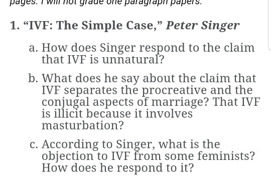 Solved grade pages. paragraph papers. 1. "IVF: The Simple | Chegg.com