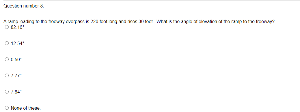 Solved A ramp leading to the freeway overpass is 220 feet | Chegg.com