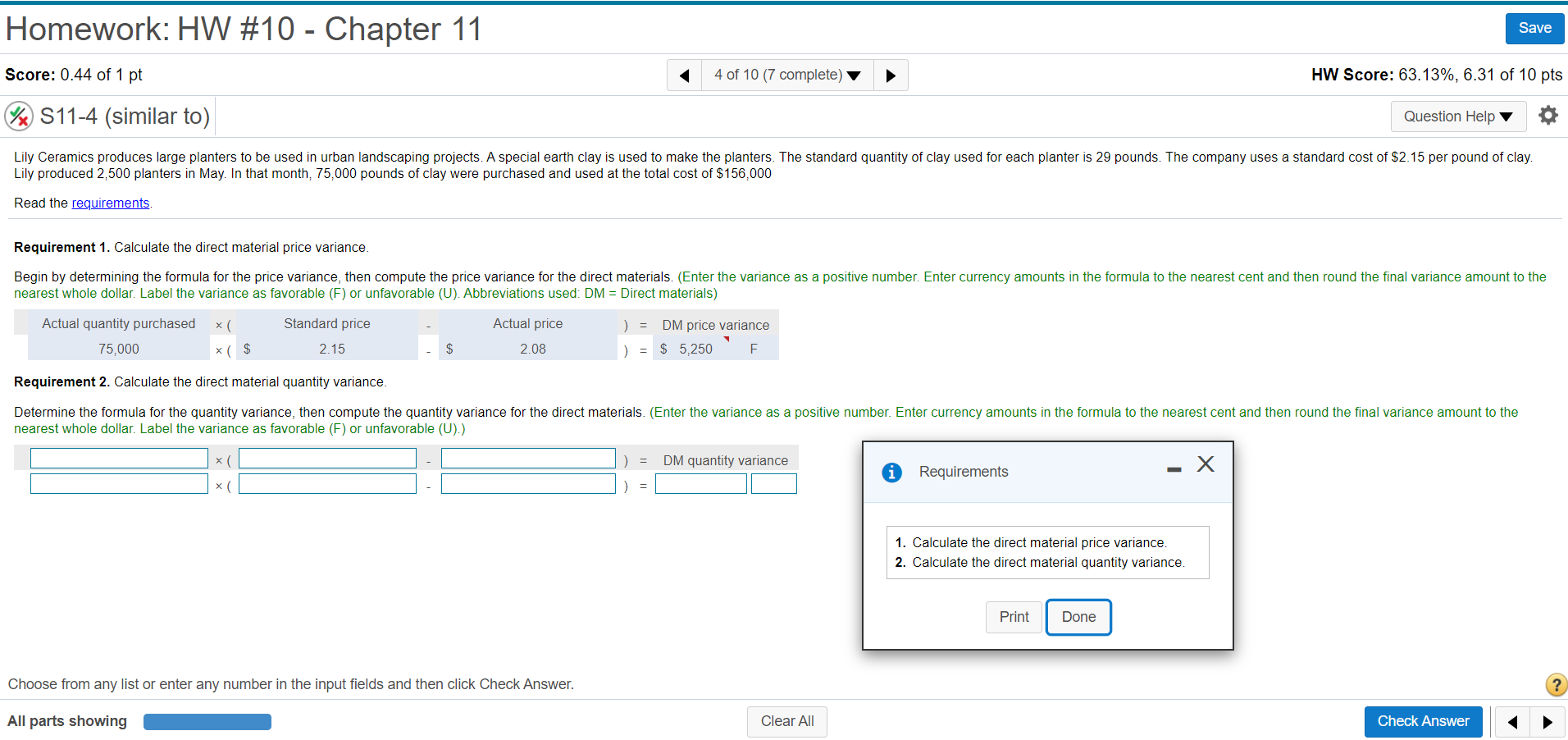 Solved Homework Hw 10 Chapter 11 Save Score 0 44 Of 1