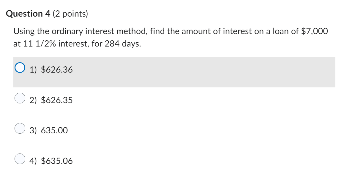 Solved Using the ordinary interest method, find the amount | Chegg.com