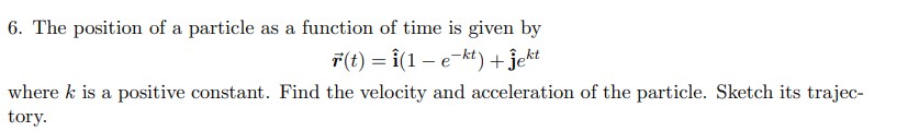 Solved 6. The position of a particle as a function of time | Chegg.com