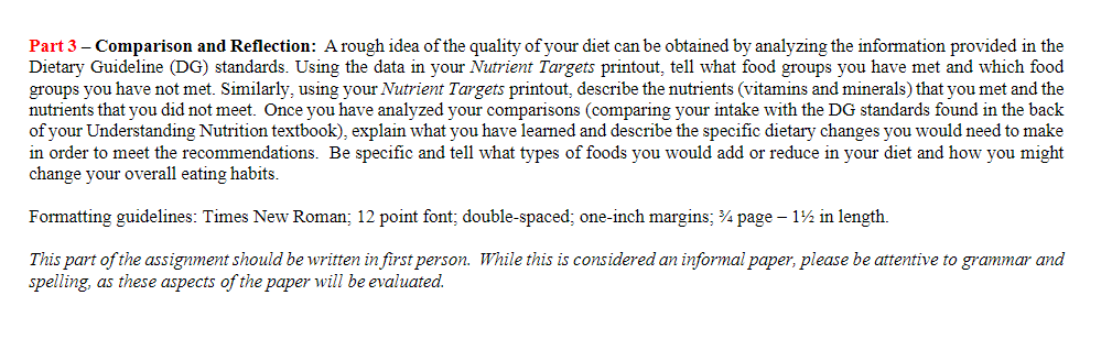 Part 3 - Comparison and Reflection: A rough idea of | Chegg.com