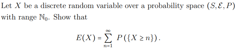 Solved Let X be a discrete random variable over a | Chegg.com