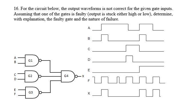 Solved 16. For the circuit below, the output waveforms is | Chegg.com