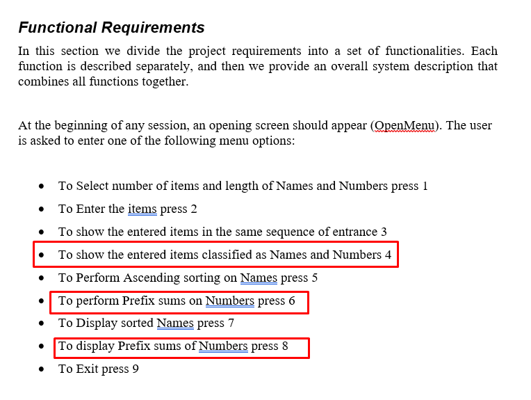 Solved Functional Requirements In this section we divide the | Chegg.com