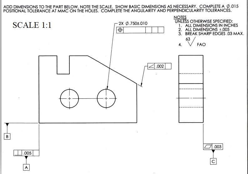 Solved Need help ASAP for CAD. ADD DIMENSIONS TO THE PART | Chegg.com