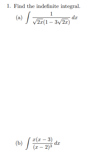 Find the indefinite | Chegg.com