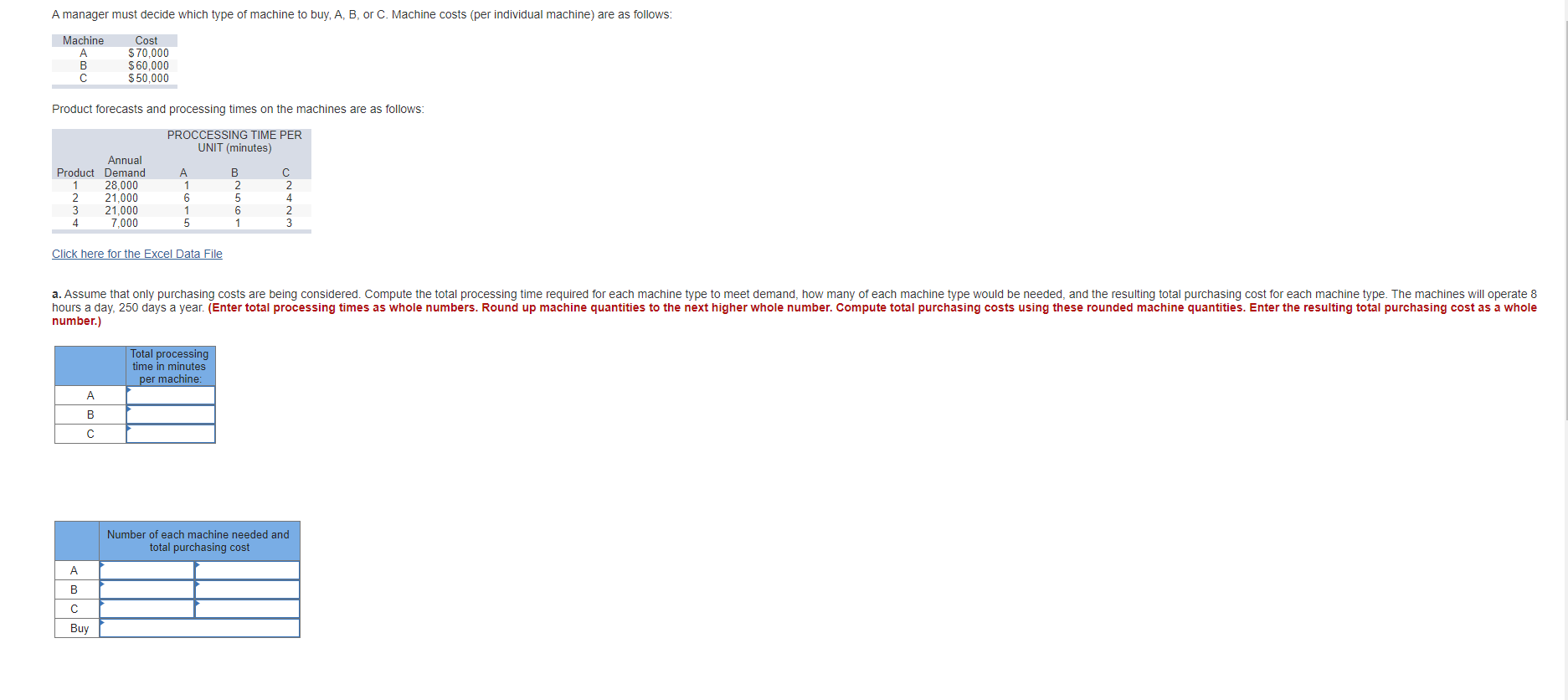 Solved A manager must decide which type of machine to buy, | Chegg.com
