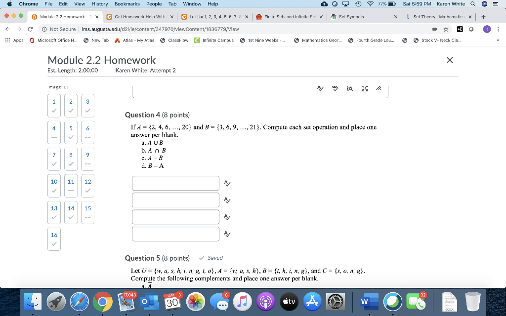 Solved Chrome File Edit View History Bookmarks People Tab | Chegg.com