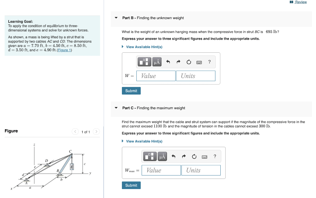 Solved Learning Goal: Part B - Finding the unknown weight To | Chegg.com