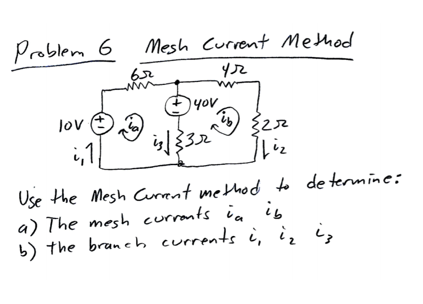 Solved Problem 6 Mesh Current Method br yr +yov lov }zr i, 1 | Chegg.com
