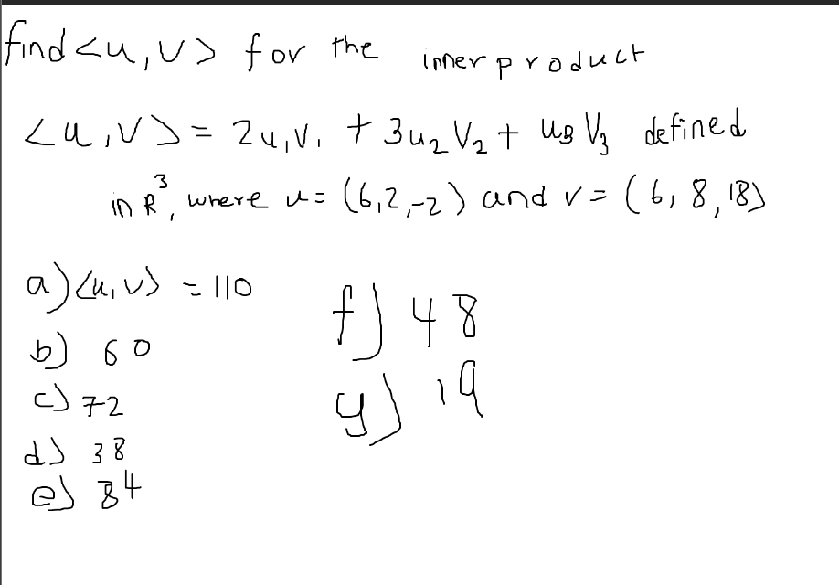 Solved find u,v for the innerproduct | Chegg.com
