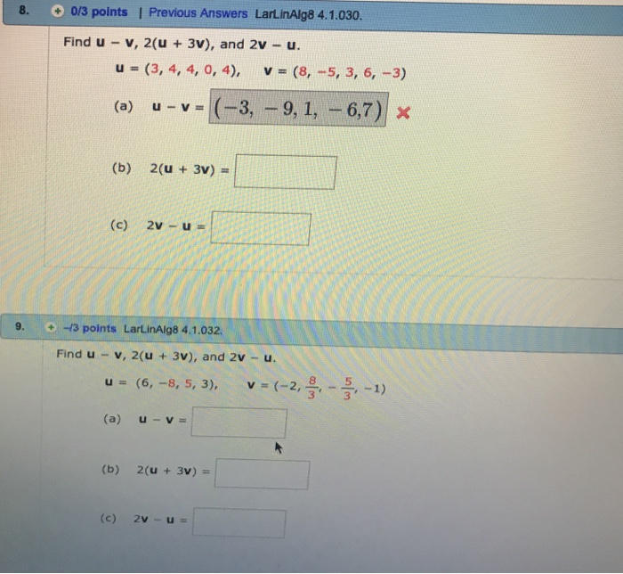 Solved 8. 0/3 points | Previous Answers LarLinAlg8 4.1.030. | Chegg.com