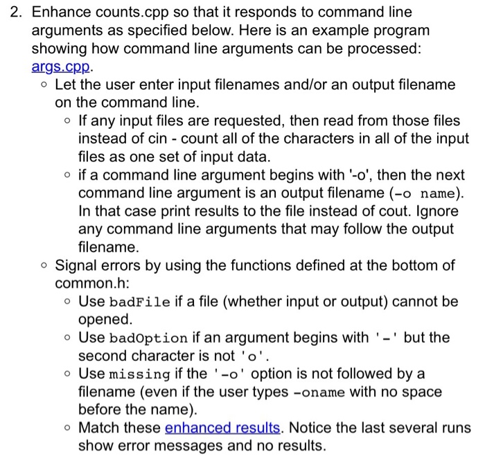 Solved 1. Complete counts.cpp using the tools provided in | Chegg.com