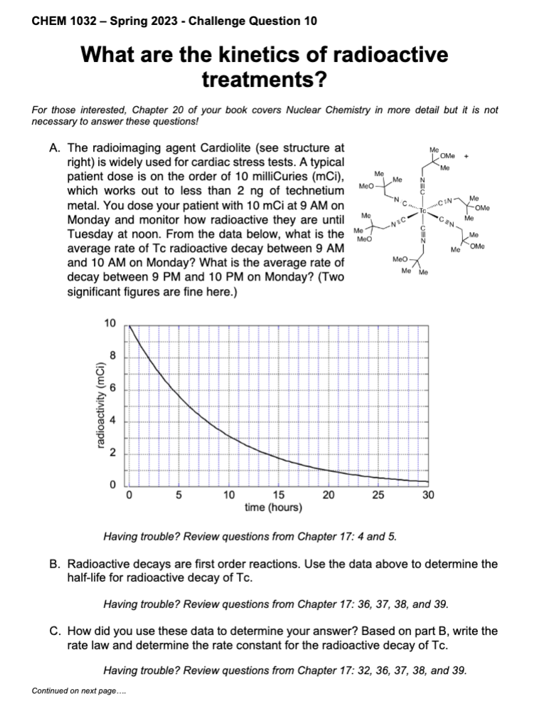 What are the kinetics of radioactive treatments? For | Chegg.com