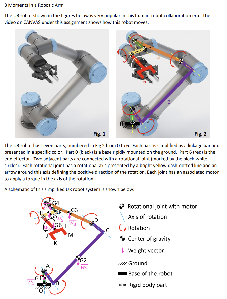 Solved 3 Moments in a Robotic Arm The UR robot shown in the | Chegg.com