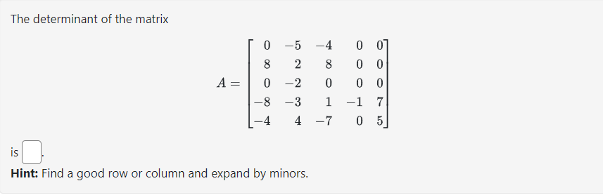 Solved The determinant of the | Chegg.com
