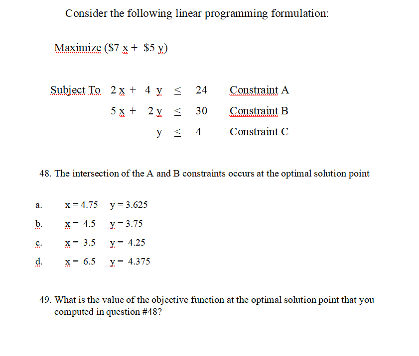 Solved Consider the following linear programming | Chegg.com