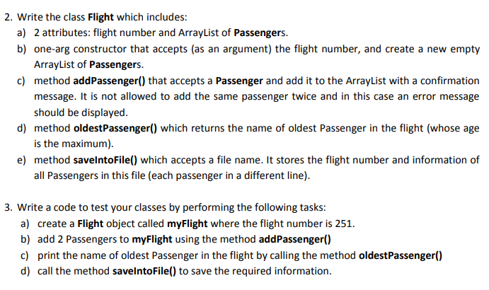 Solved 2. Write the class Flight which includes: a) 2 | Chegg.com