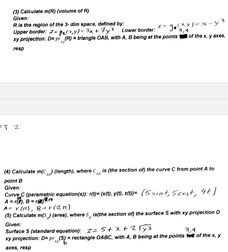 Solved (3) Calculate m(R) (volume of R ) Given: R is the | Chegg.com