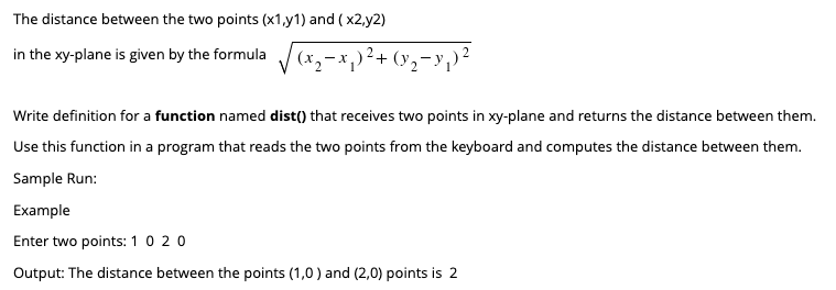 Solved The distance between the two points (x1,y1) and | Chegg.com