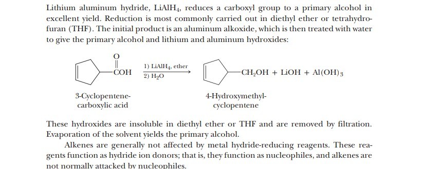 Solved Lithium aluminum hydride, LiAlH4, reduces a carboxyl | Chegg.com