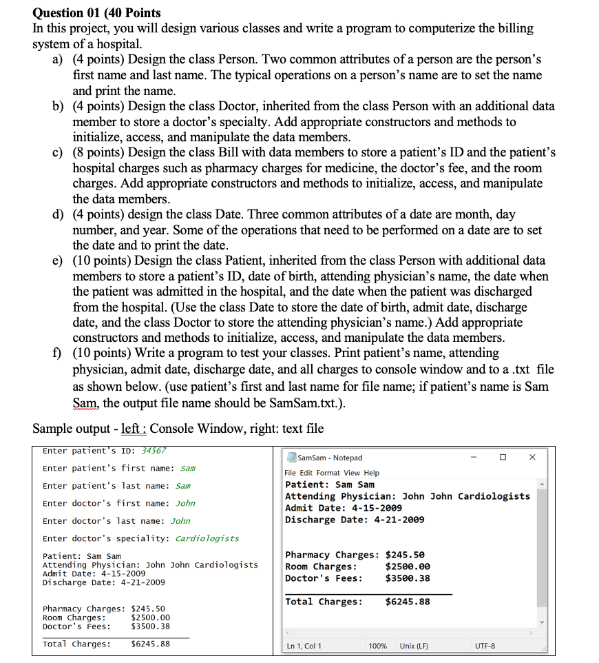 Solved Question 01 (40 Points In this project, you will | Chegg.com