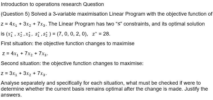 Solved Introduction to operations research Question | Chegg.com