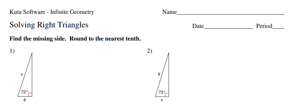 Solved Kuta Software - Infinite Geometry Name Solving Right | Chegg.com