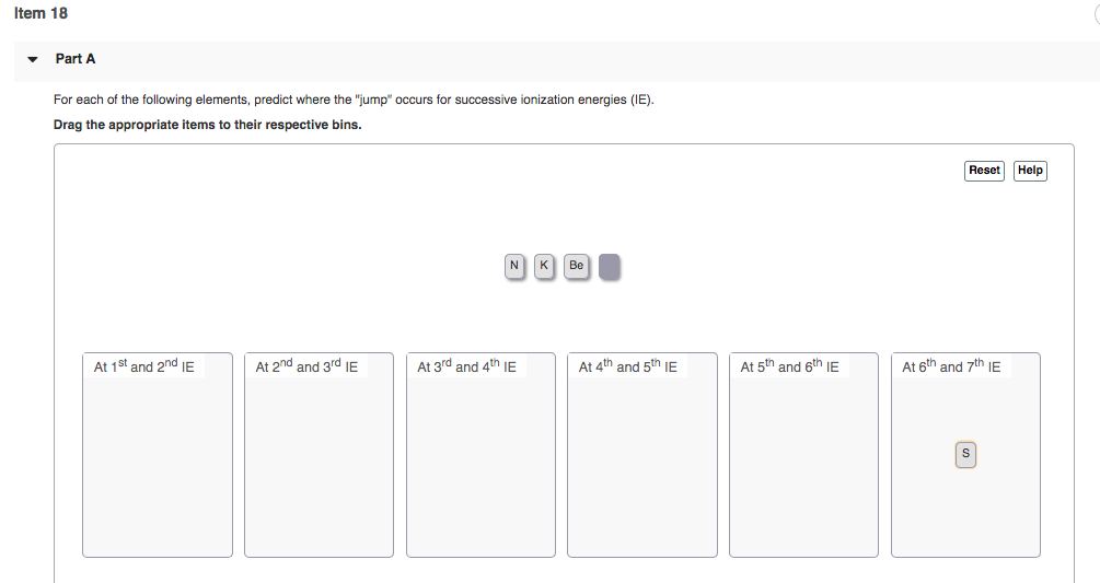 Solved Item 18 Part A For each of the following elements, | Chegg.com Solved Item 18 Part A For each of the following elements, | Chegg.com