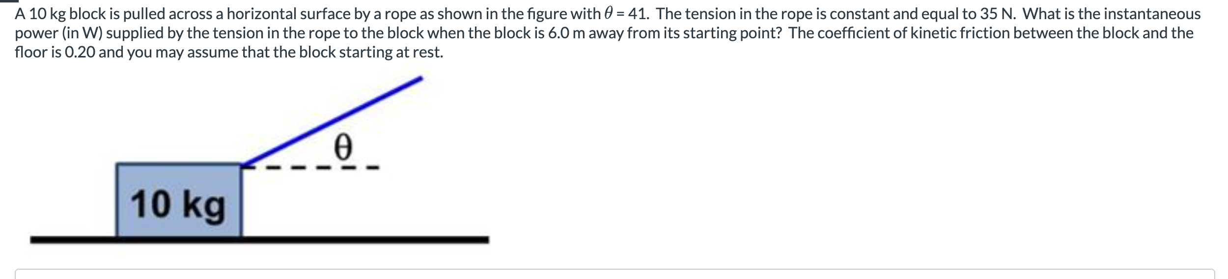 Solved A 10 kg block is pulled across a horizontal surface | Chegg.com