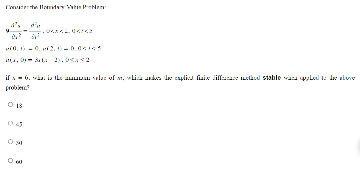 Solved Consider the Boundary-Value Problem: 9∂x2∂2u=∂t2∂2u,0 | Chegg.com