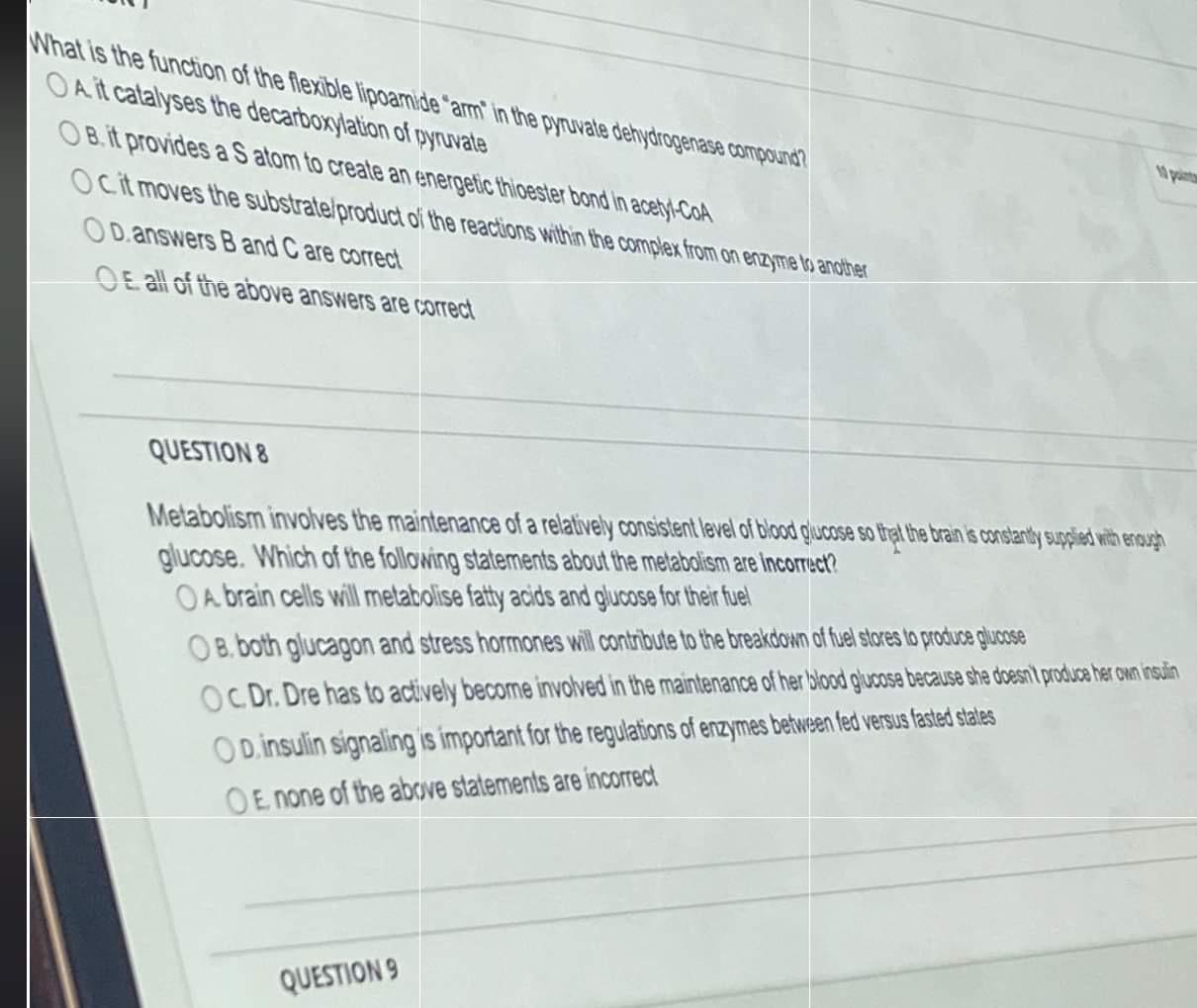 Solved What is the function of the flexible lipoamide arm in | Chegg.com