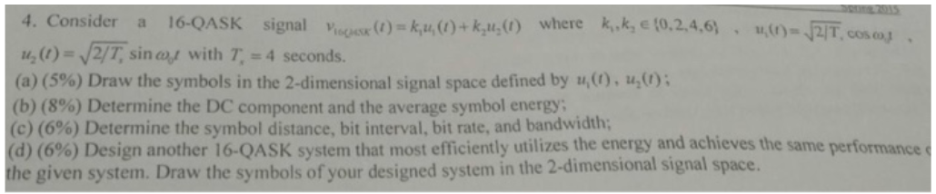 Solved (1) J2/T.CO.003 4. Consider 16-QASK signal Viocese | Chegg.com