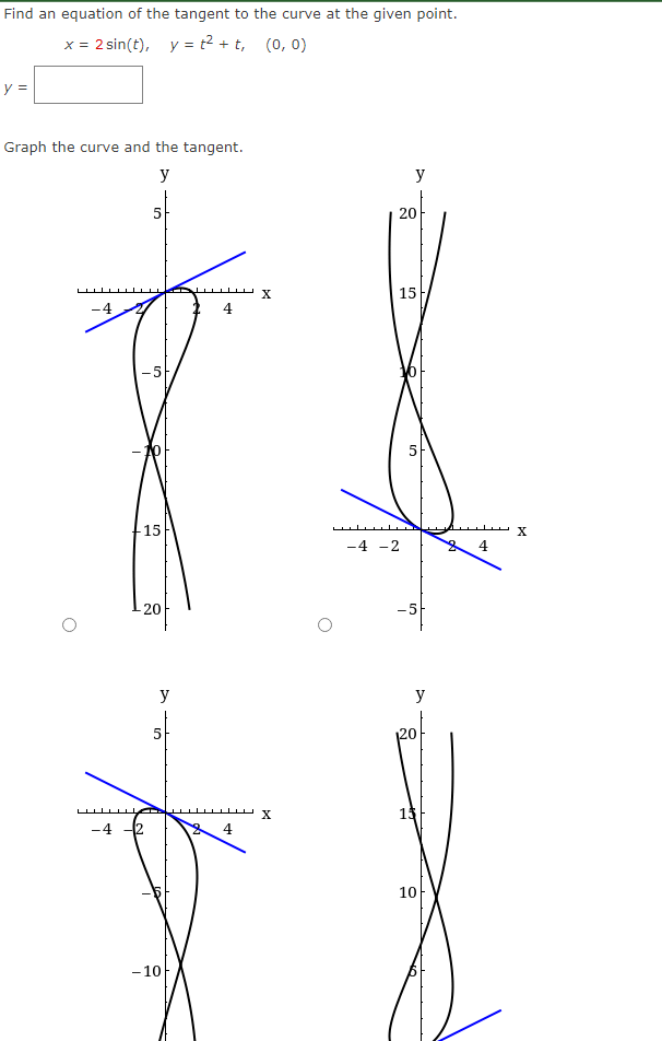 Solved Find an equation of the tangent to the curve at the | Chegg.com