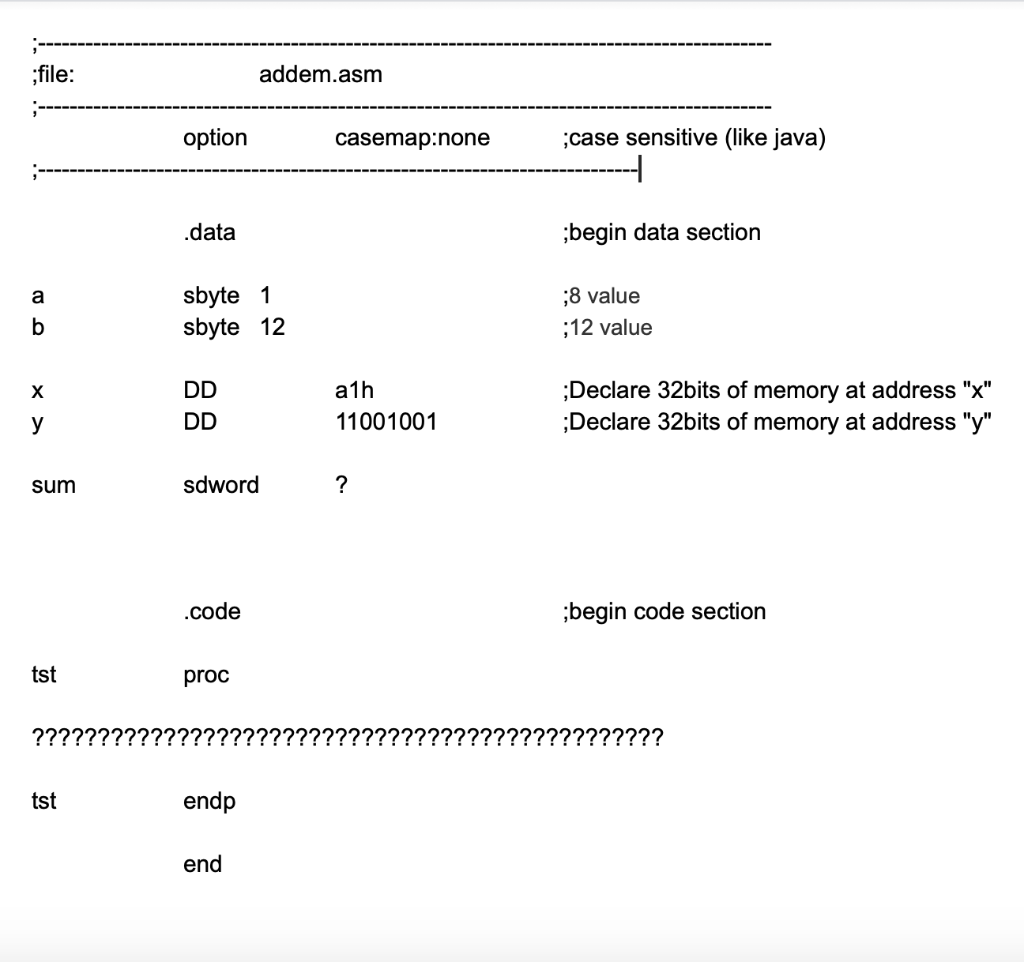 Solved ------Assembly language------ Below is my question | Chegg.com