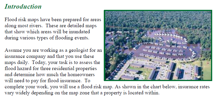 Solved Introduction Flood risk maps have been prepared for | Chegg.com