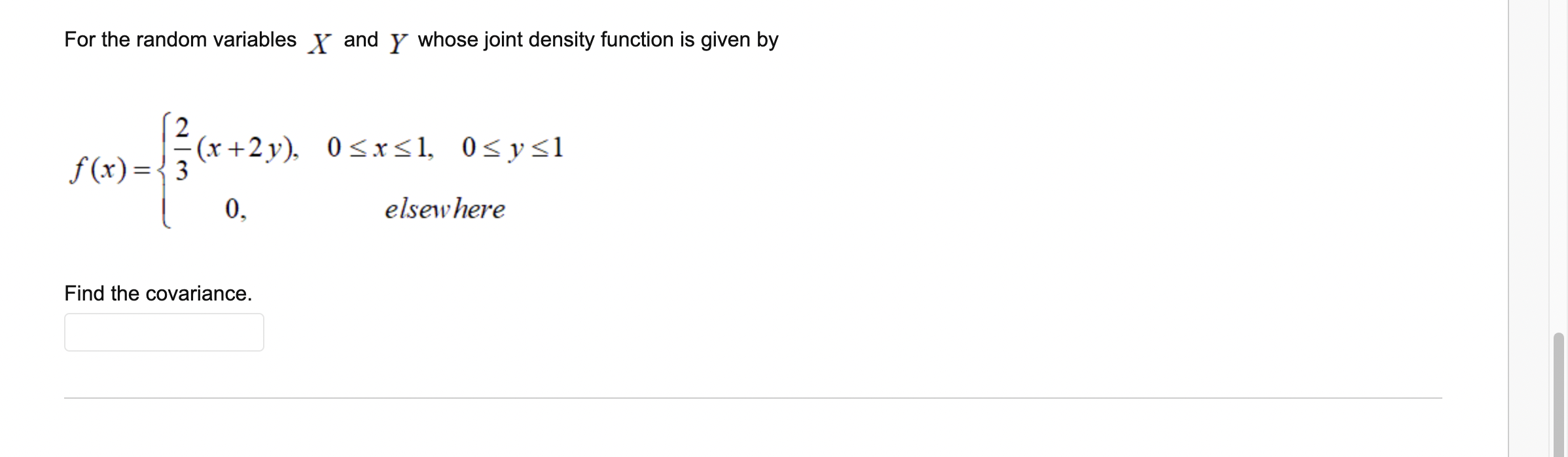 Solved For the random variables X and Y whose joint density | Chegg.com