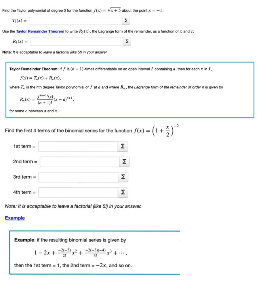 Solved Find the Taylor polynomial of degree 3 for the | Chegg.com