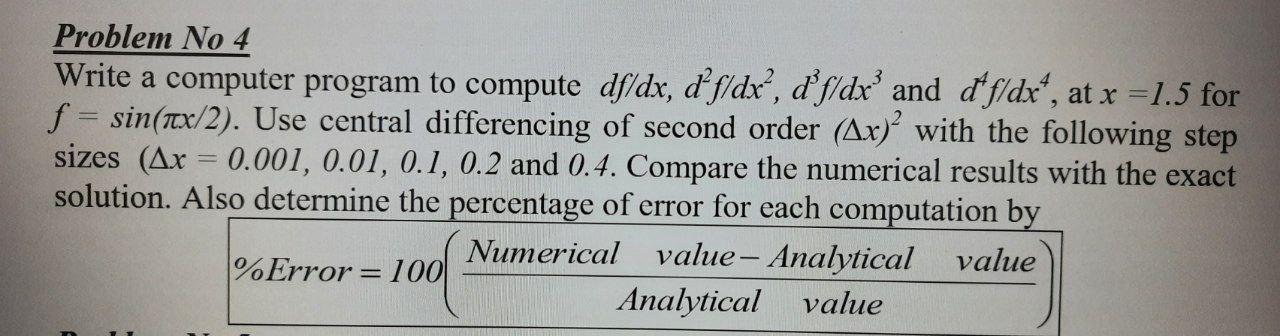 Solved Problem No 4 Write a computer program to compute | Chegg.com