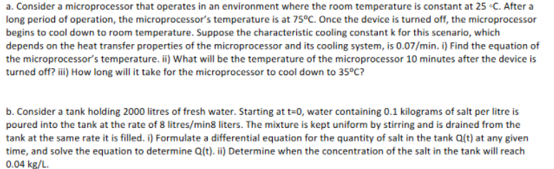 Solved a. ﻿Consider a microprocessor that operates in an | Chegg.com